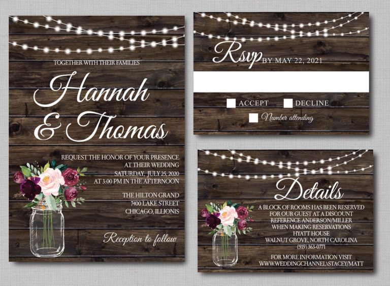 Rustic Country String Light Wedding Invitation - Affordable Wedding ...