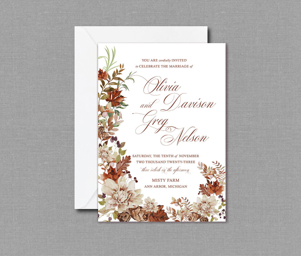 Fall Wedding Invitations - Affordable Wedding Invitations - Affordable ...