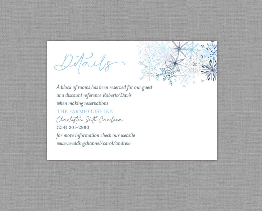 Winter Snowflakes Wedding Invitation Suite - Affordable Wedding ...